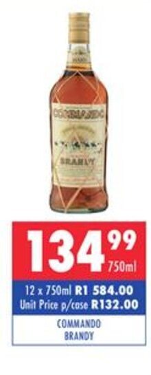 Commando Brandy 750ml offer at Ultra Liquors