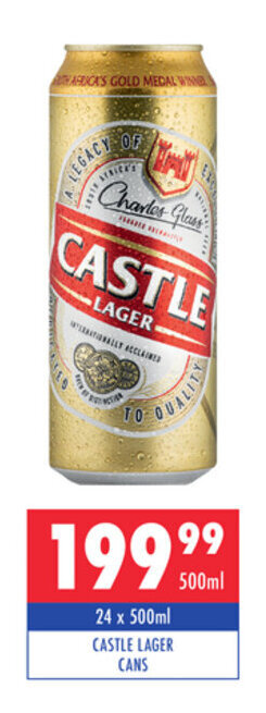 Castle Lager Cans 24 x 500ml offer at Ultra Liquors
