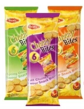 TASTY TREATS Cheesy Bites 6 x 30 g offer at Elite Cash & Carry