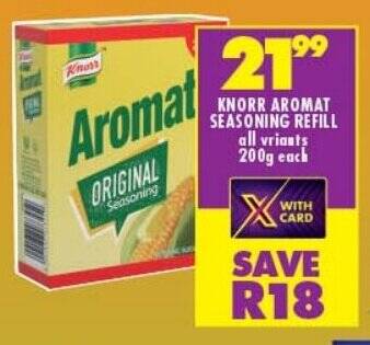 Knorr aromat seasoning refill 200 g offer at Shoprite