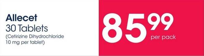 Allecet 30 Tablets offer at Clicks