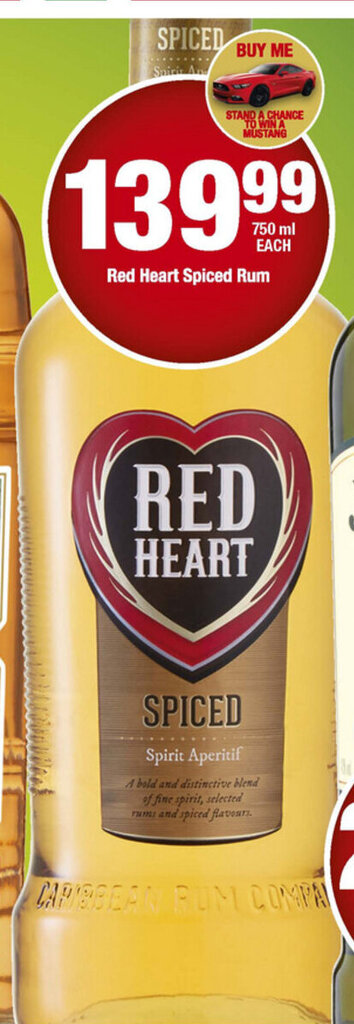 Red Heart Spiced Rum 750ml offer at OK Liquor