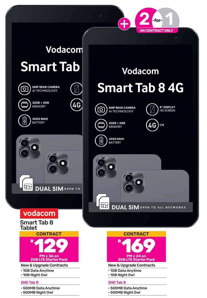 Vodacom Smart Tab 8 4G offer at Game