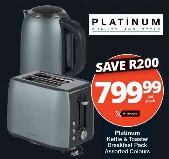 Platinum Kettle & Toaster Breakfast Pack Assorted Colours offer at ...