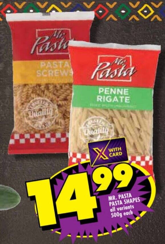 Mr. pasta pasta shapes all variants 500 g offer at Shoprite