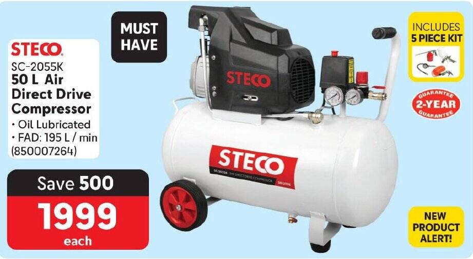STECO Air Direct Drive Compressor 50 L offer at Makro