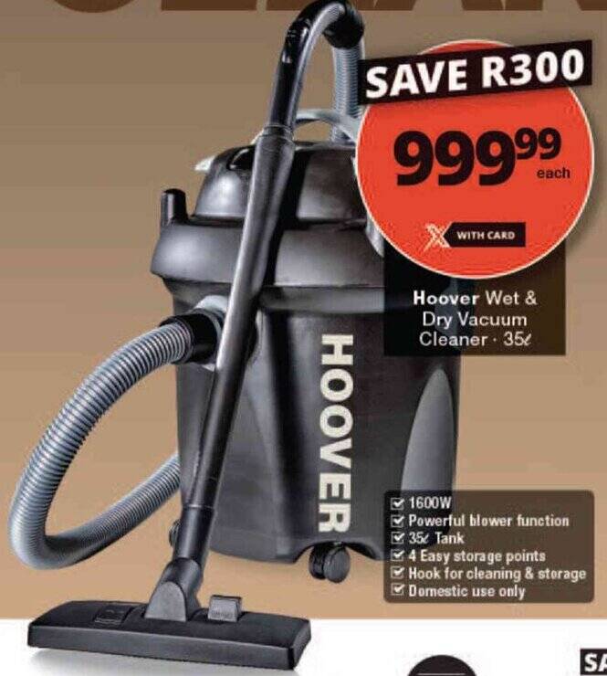 Hoover Wet & Dry Vacuum Cleaner 35 L offer at Checkers Hyper