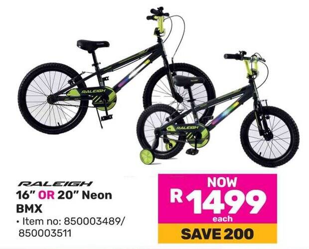 RALEIGH 16" OR 20" Neon BMX offer at Game