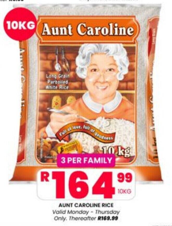 Aunt Caroline Rice specials Take 'n Pay – Jun 2025