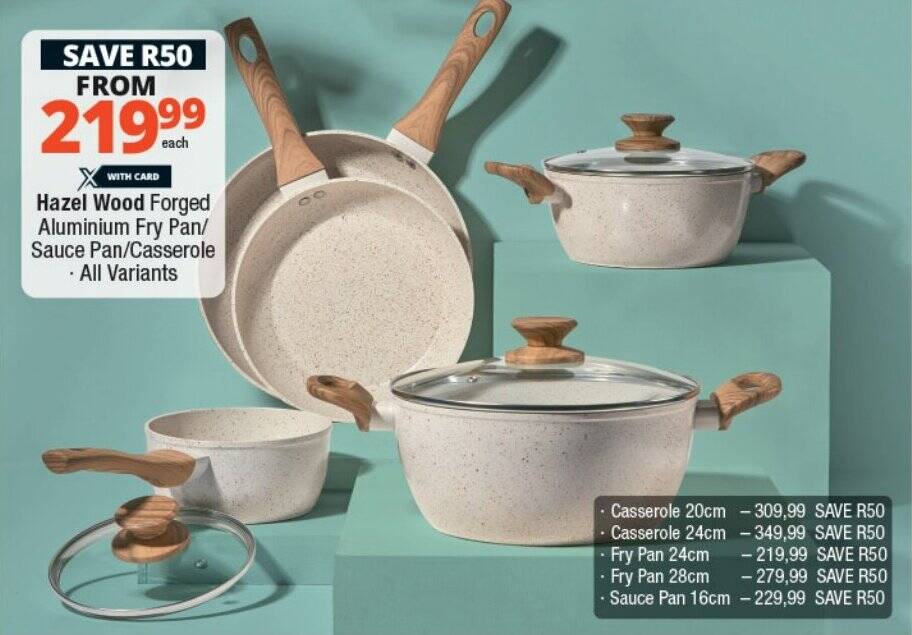 Hazel Wood Forged Aluminium Fry Pan/ Sauce Pan/Casserole All Variants ...