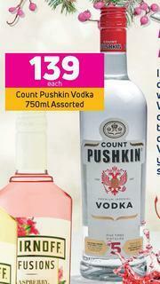 Count Pushkin Vodka Assorted-750ml Each offer at Game