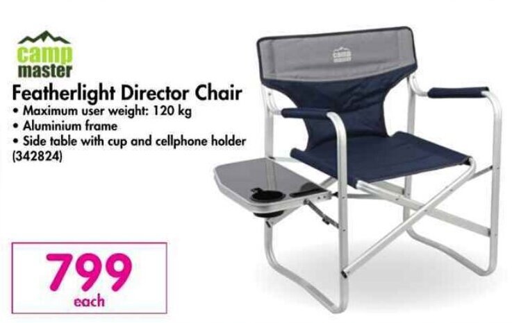 Camp Master Featherlight Director Chair 120kg offer at Makro