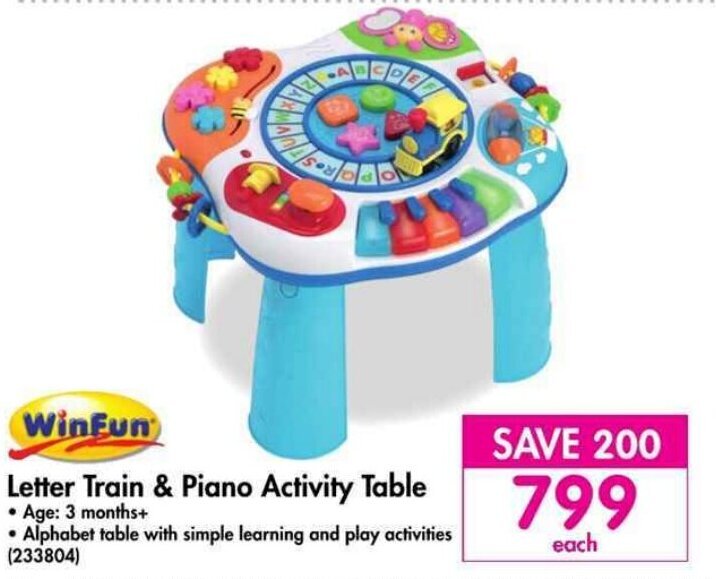 Winfun Letter Train & Piano Activity Table offer at Makro