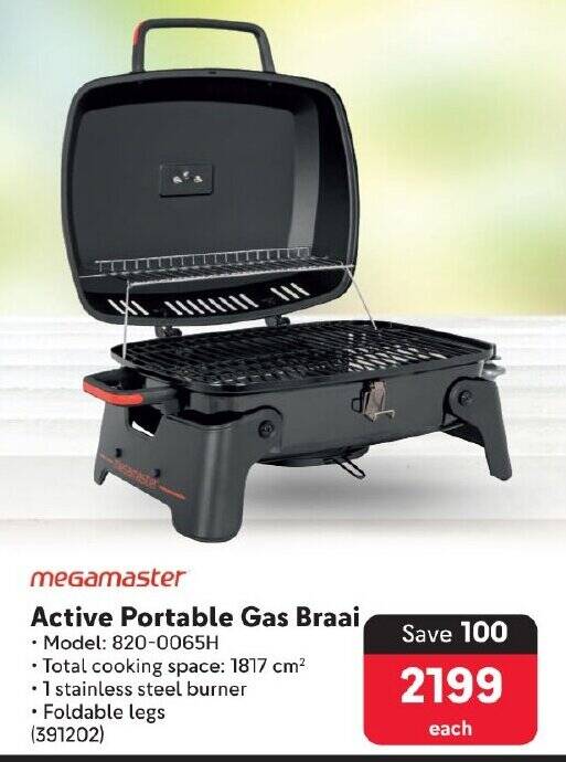Active Portable Gas Braai offer at Makro