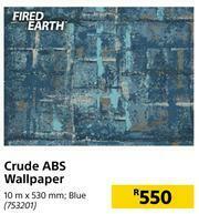 Fired Earth Crude ABS Wallpaper (Blue)-10m x 530mm offer at Builders ...