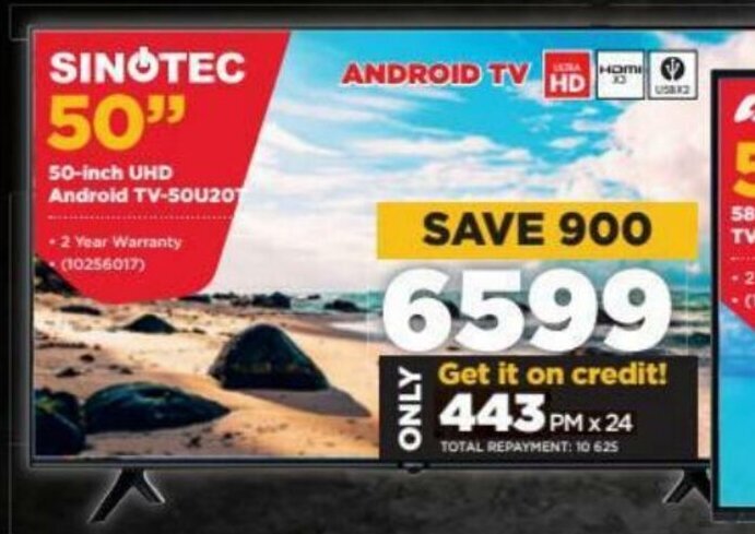 Sinotec 50 Inch UHD Android TV-50U20T offer at HiFi Corp