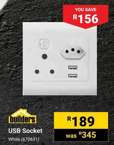USB Socket offer at Builders Warehouse
