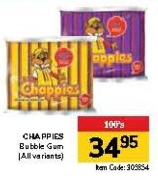 CHAPPIES Bubble Gum All variants 100's offer at Jumbo