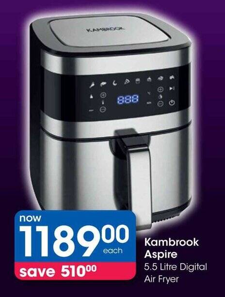 Kambrook Aspire Digital Air Fryer 5.5 L offer at Clicks