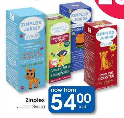 Zinplex Junior Syrup offer at Clicks