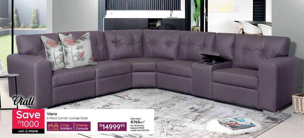 Viali 6 Piece Corner Lounge Suite offer at Bradlows