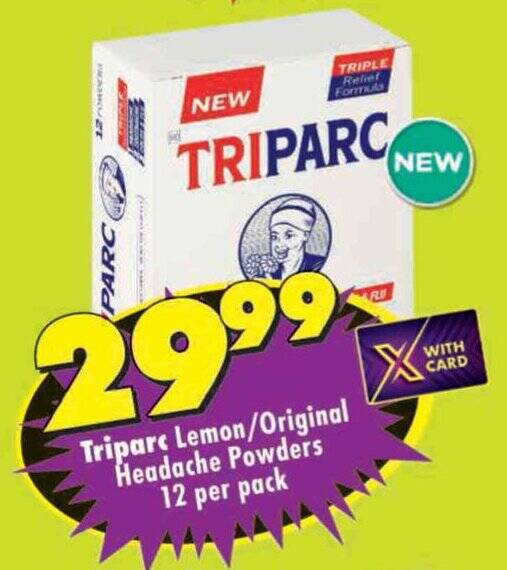 Triparc Lemon/Original Headache Powders offer at Shoprite