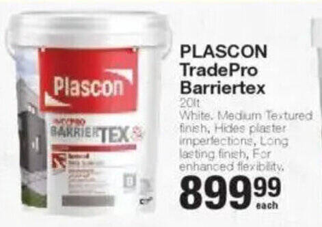 PLASCON TradePro Barriertex offer at Build It