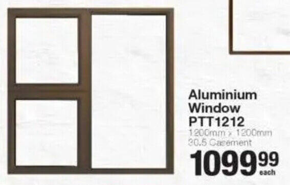 Aluminium Window PTT1212 offer at Build It