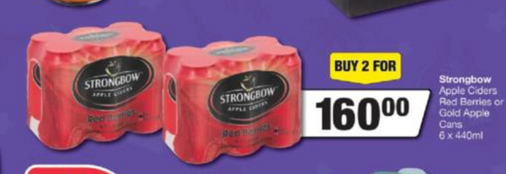 Strongbow Apple Ciders Red Berries or Gold Apple Cans 6 x 440ml offer ...