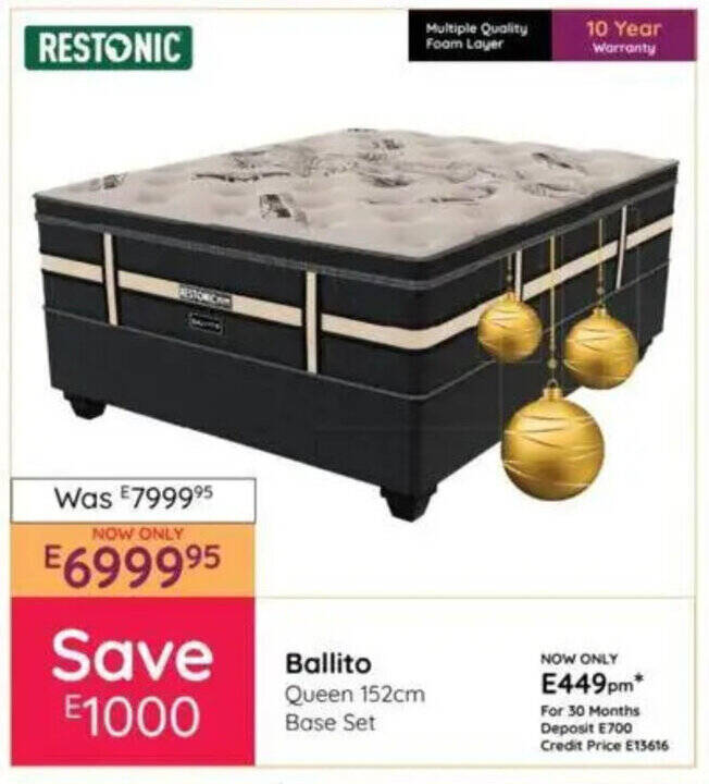 Ballito Queen 152cm Base Set offer at Bradlows