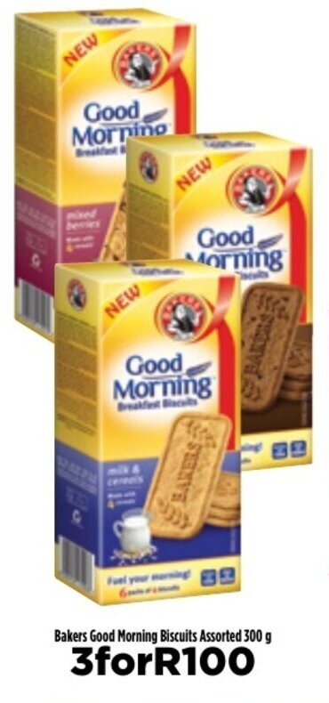 Bakers Good Morning Biscuits Assorted 300g offer at Food Lover's Market