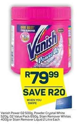 Vanish Power O2 500g offer at Pick n Pay