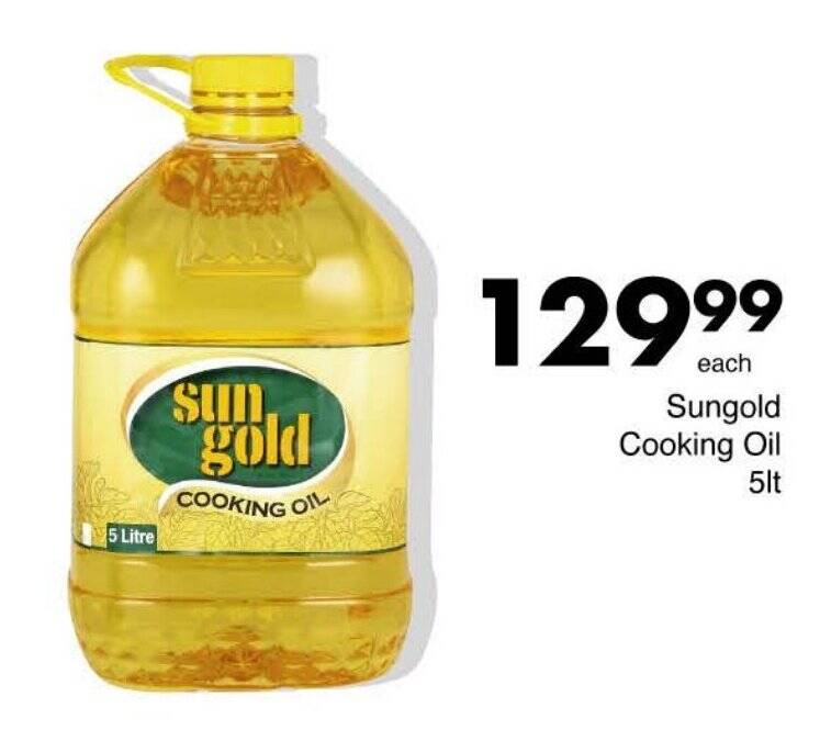 Sungold Cooking Oil 5 Lt offer at Save Hyper