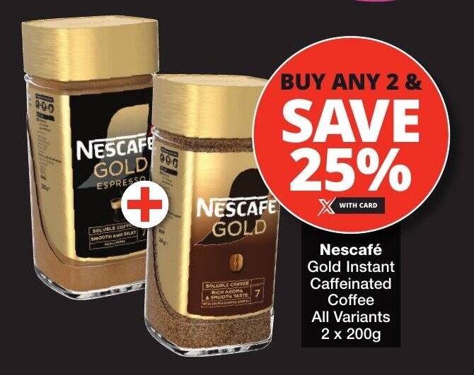 Nescafé Gold Instant Caffeinated Coffee All Variants 2 x 200 g offer at ...