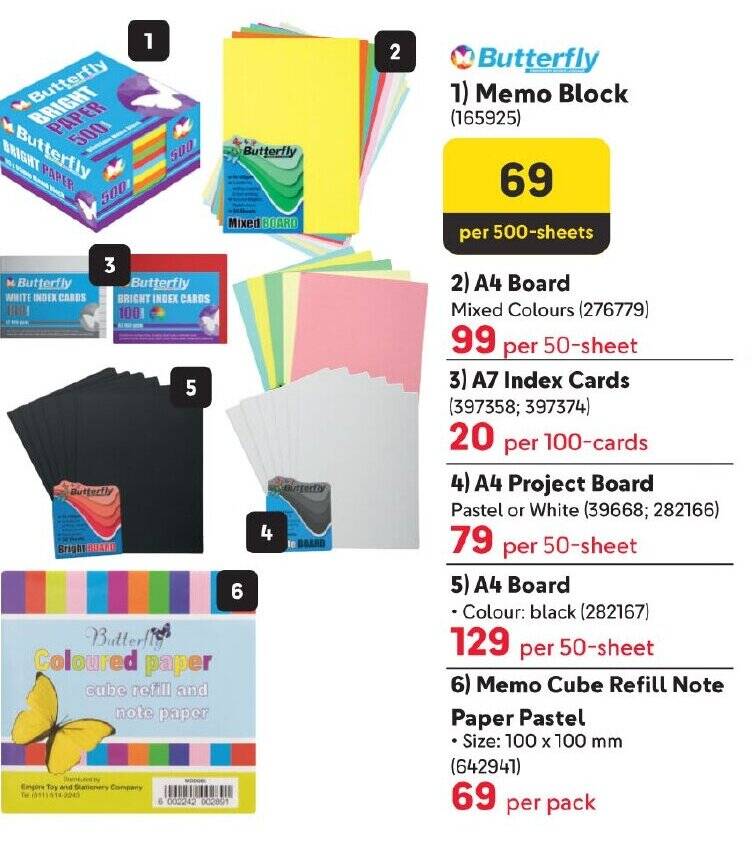 Butterfly Memo Block offer at Makro