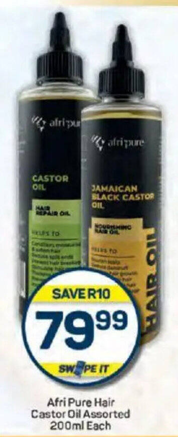 Afri Pure Hair Castor Oil Assorted 200 ml offer at Pick n Pay