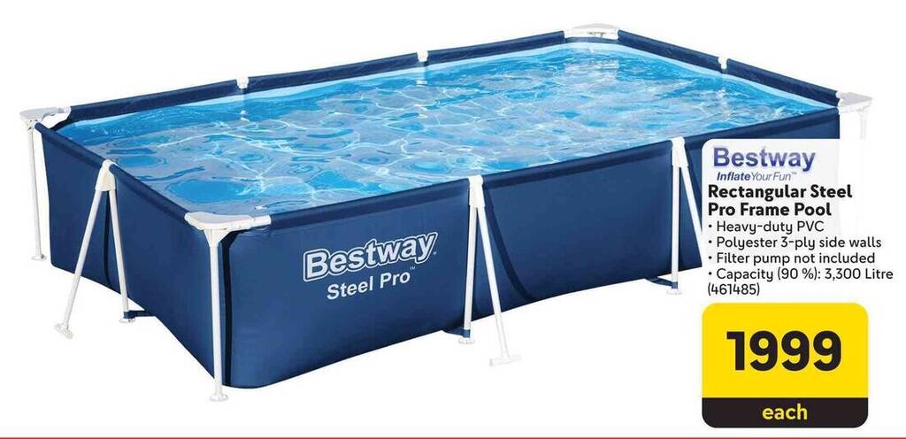 Bestway Rectangular Steel Pro Frame Pool offer at Makro