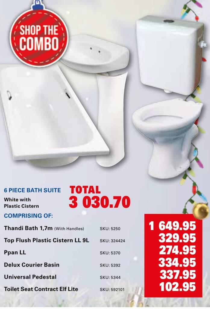 Bathroom set at cashbuild store