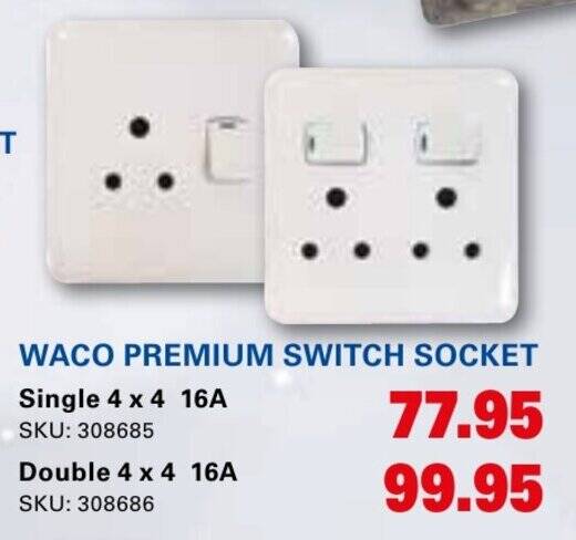 Waco premium switch socket offer at Cashbuild