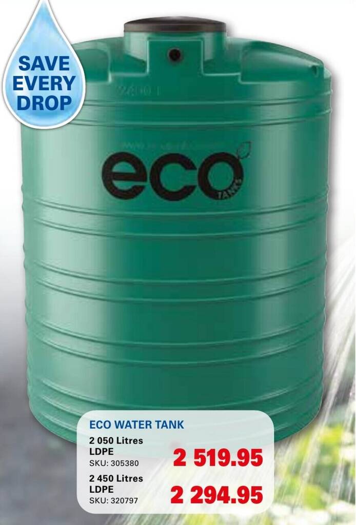 Eco water tank offer at Cashbuild