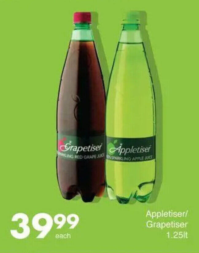 Appletiser or Grapetiser offers - Find and view the cheapest Appletiser ...