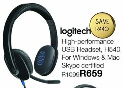 Logitech High-Performance USB Headset, H540 For Windows & Mac Skype ...