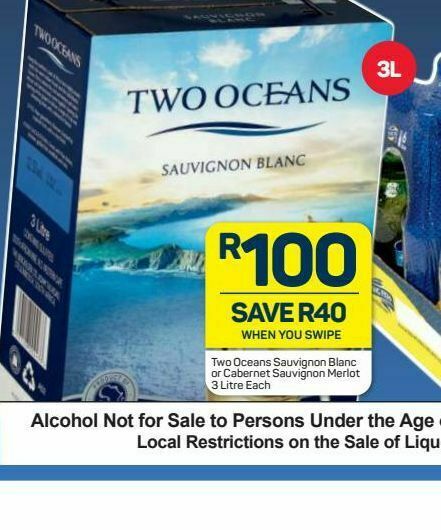 Two oceans wines offer at Pick n Pay Hypermarket