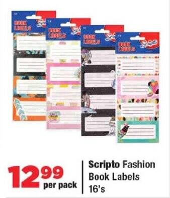 Scripto Fashion Book Labels offer at OK Foods