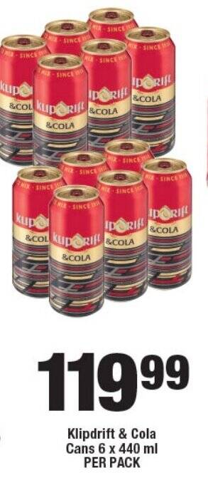 Klipdrift & Cola offers - Find and view the cheapest Klipdrift & Cola ...