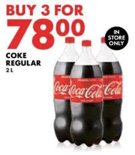 Coke regular 2 L offer at Woolworths