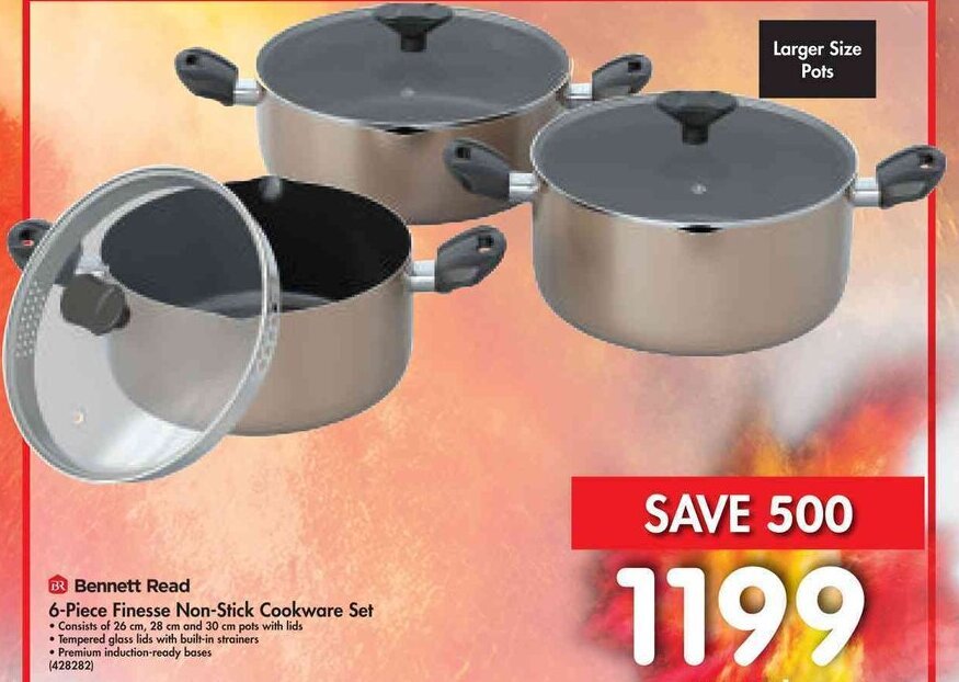 Bennett Read 6-Piece Finesse Non-Stick Cookware Set offer at Makro