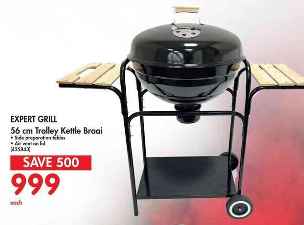 Expert Grill Trolley Kettle Braai 56cm offer at Makro