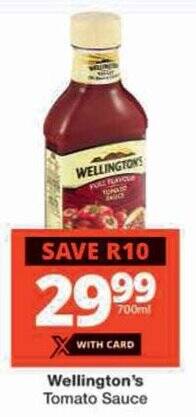 Wellington's Tomato Sauce offer at Checkers