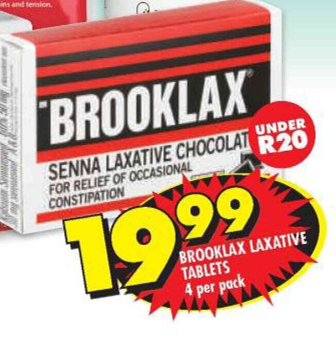 Brooklax Laxative Tablets 4 per pack offer at Shoprite